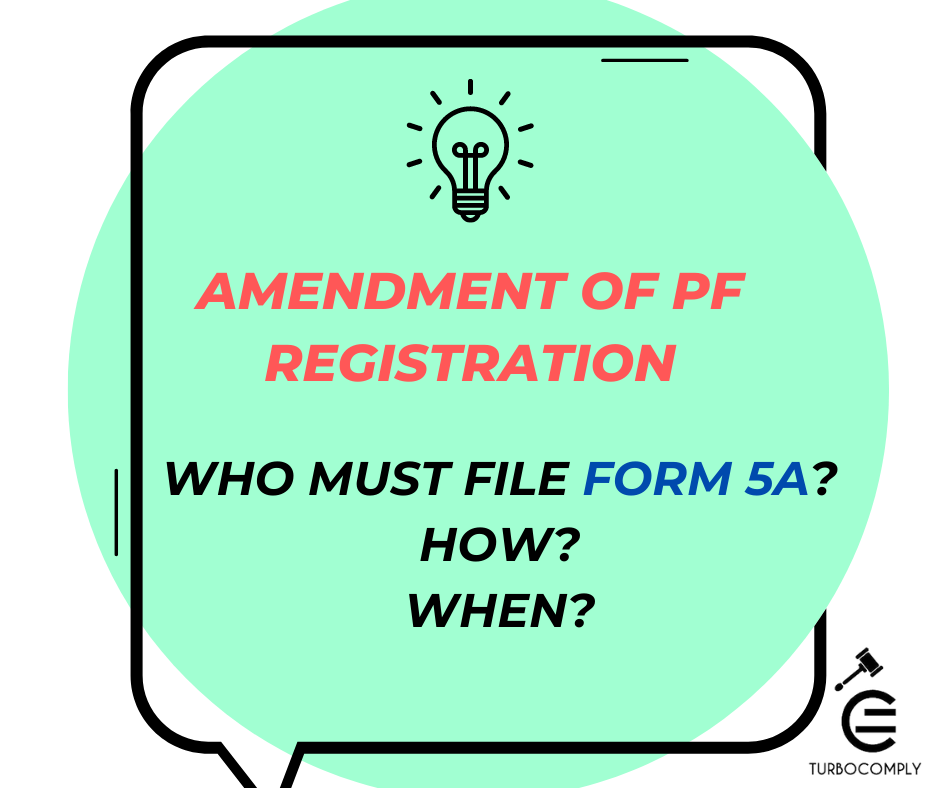 Amendment Of PF Registration - Form 5ATurbocomply